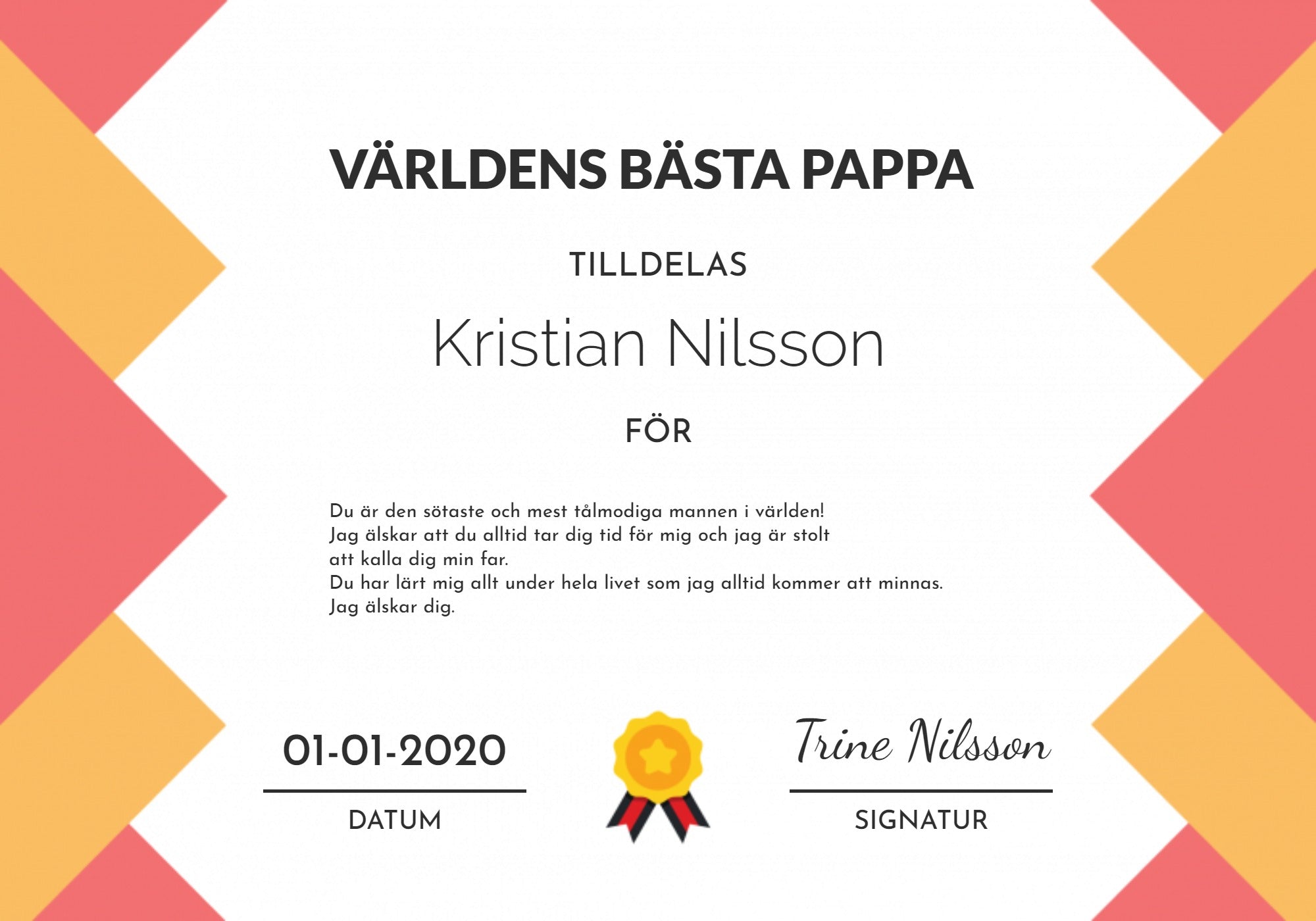 Diplom - Världens bästa... | Skapa ditt eget diplom | Snabb leverans ...