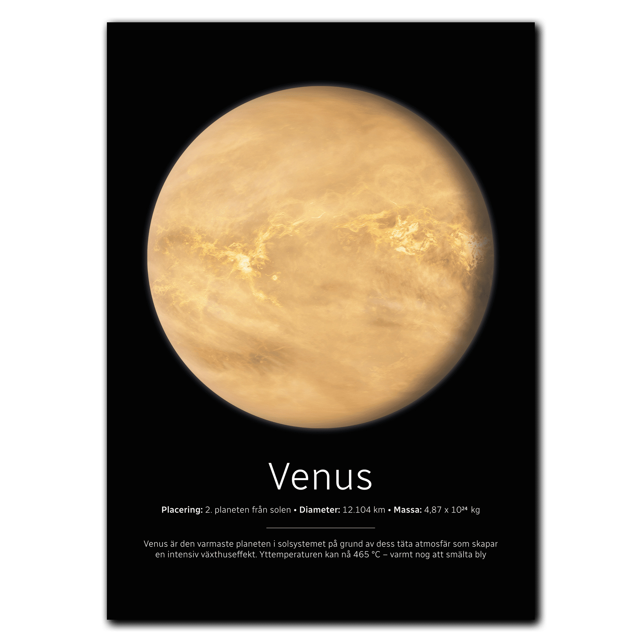 Poster med Venus - Planetposter från Vår Solsystemsposterserie – Plakana